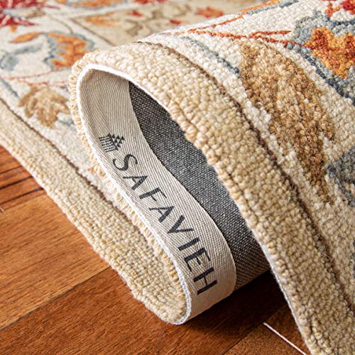 SAFAVIEH Chelsea Collection 7'9" x 9'9" Ivory HK141A Hand-Hooked French Country Wool Area Rug