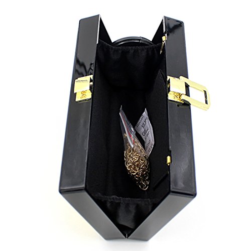 YYW Love Acrylic Clutch, Acrylic Box Evening Clutch Bag Purse Handbag for Women Wedding Party Cocktail Handbag (Black)