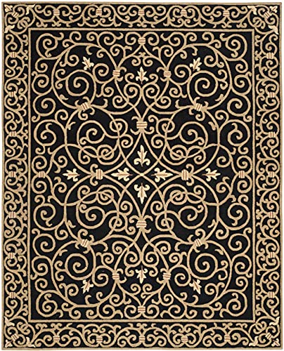 SAFAVIEH Chelsea Collection 7'9" x 9'9" Ivory HK141A Hand-Hooked French Country Wool Area Rug