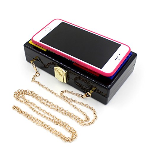 YYW Love Acrylic Clutch, Acrylic Box Evening Clutch Bag Purse Handbag for Women Wedding Party Cocktail Handbag (Black)