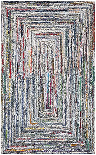 SAFAVIEH Nantucket Collection 3' x 5' Multi NAN215A Handmade Boho Cotton Area Rug