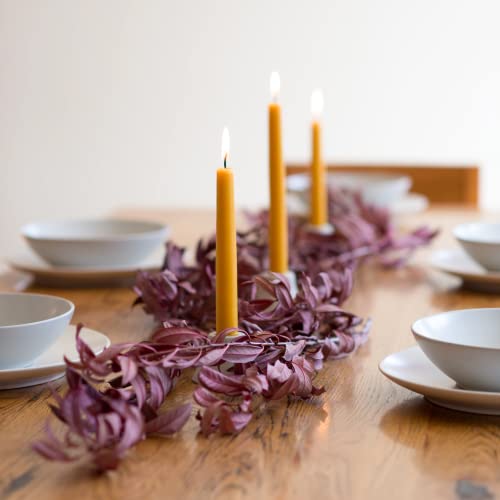 Bluecorn Beeswax 100% Pure Beeswax Taper Candles, Pair (2 Candles) (Raw, 8")