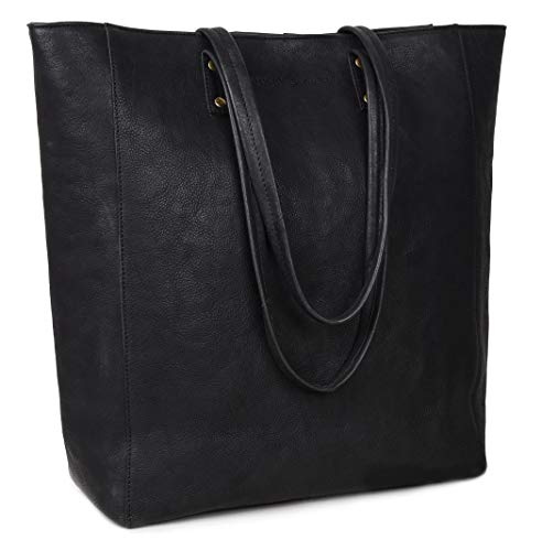 ANTONIO VALERIA Ava, Black Premium Leather Tote/Top Handle Shoulder Bag for Women