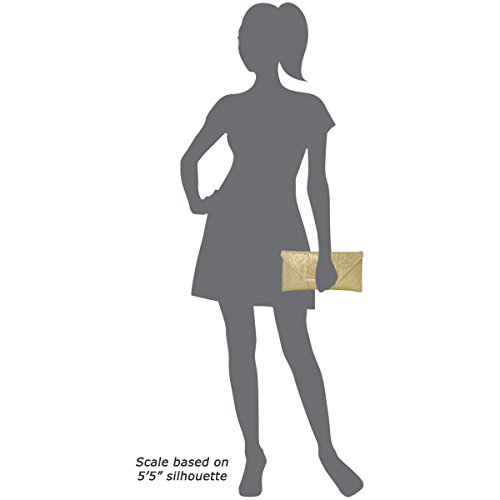 JNB Glitter Cocktail Party Clutch, Silver