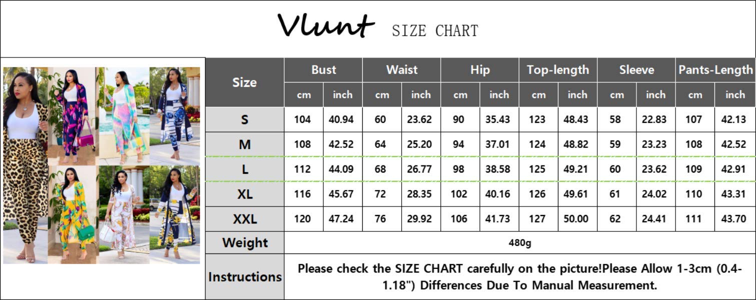 Womens Floral Print Long Sleeve Cardigan Cover up Long Pants 2 Piece Outfits Set Blue