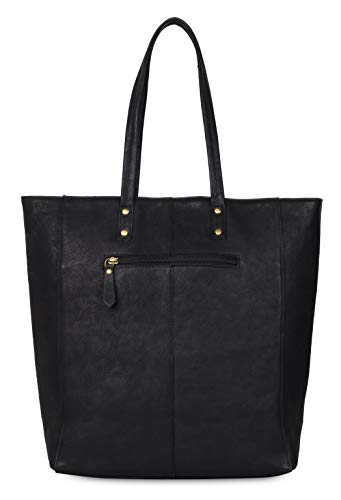 ANTONIO VALERIA Ava, Black Premium Leather Tote/Top Handle Shoulder Bag for Women