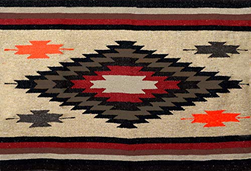 Open Road Goods Handwoven Mexican Diamond Blanket, Throw, or Yoga Bolster - Southwestern Style Blanket - Brown