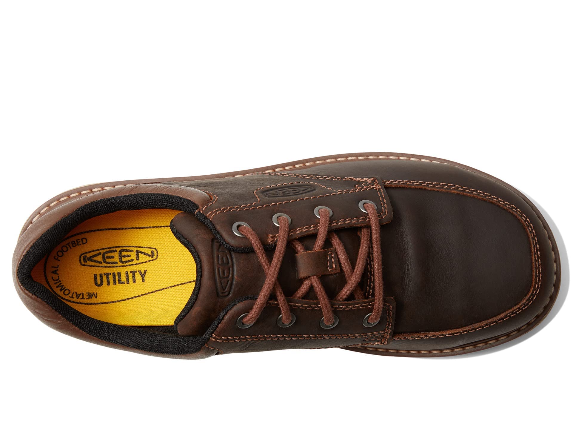 KEEN Utility Men's San Jose Oxford Low Alloy Toe Industrial Wedge Work Shoes, Gingerbread/Off White, 7.5 Wide
