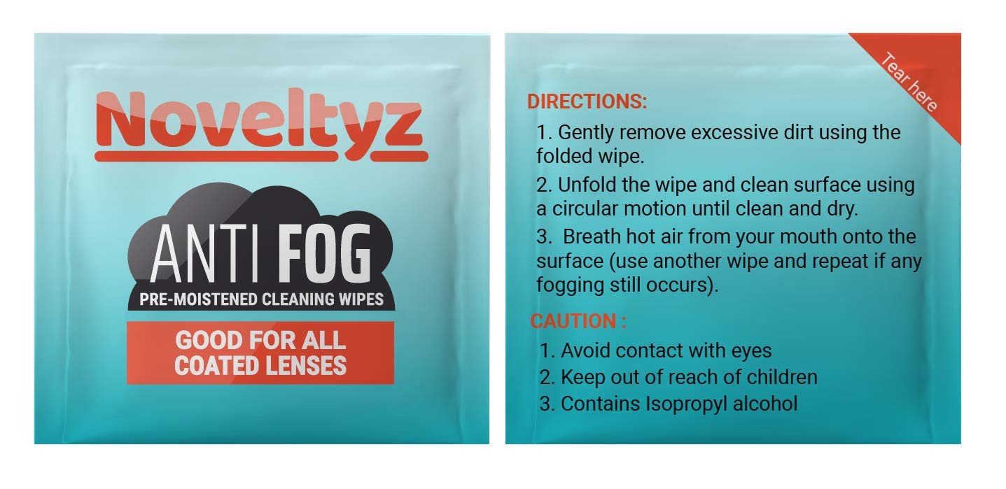 Eyewear Lens Anti Fog Wipes Cleansing Pre-Moistened 200 Individually Wrapped Cloths Wipe Cleaner Safely Cleans Eyeglasses Sunglasses Screens Electronics Computer Moniters Camera Lenses Cleaning Wipes