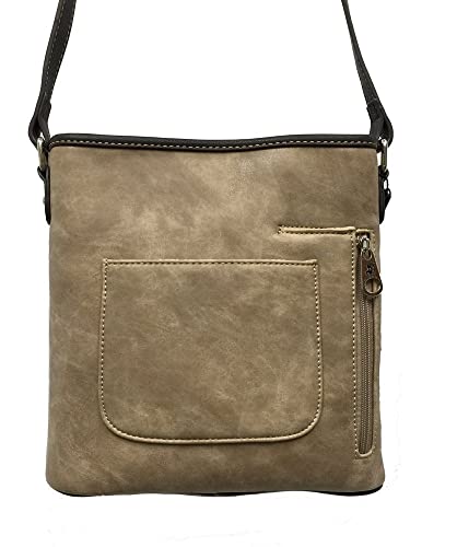 Concealed Carry Daisy Crossbody Purse - Tan
