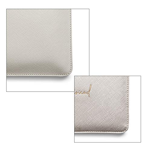 KATIE LOXTON Fabulous Friend Women's Vegan Leather Clutch Perfect Pouch Boxed Set of 2 Light Grey