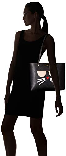 Karl Lagerfeld Paris womens Maybelle Tote Bag, Black/Gold, One Size US