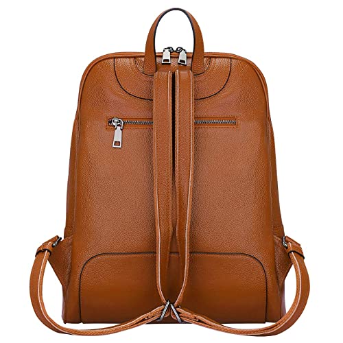 S-ZONE Women Genuine Leather Backpack Purse Travel Handbag College Bookbag Medium