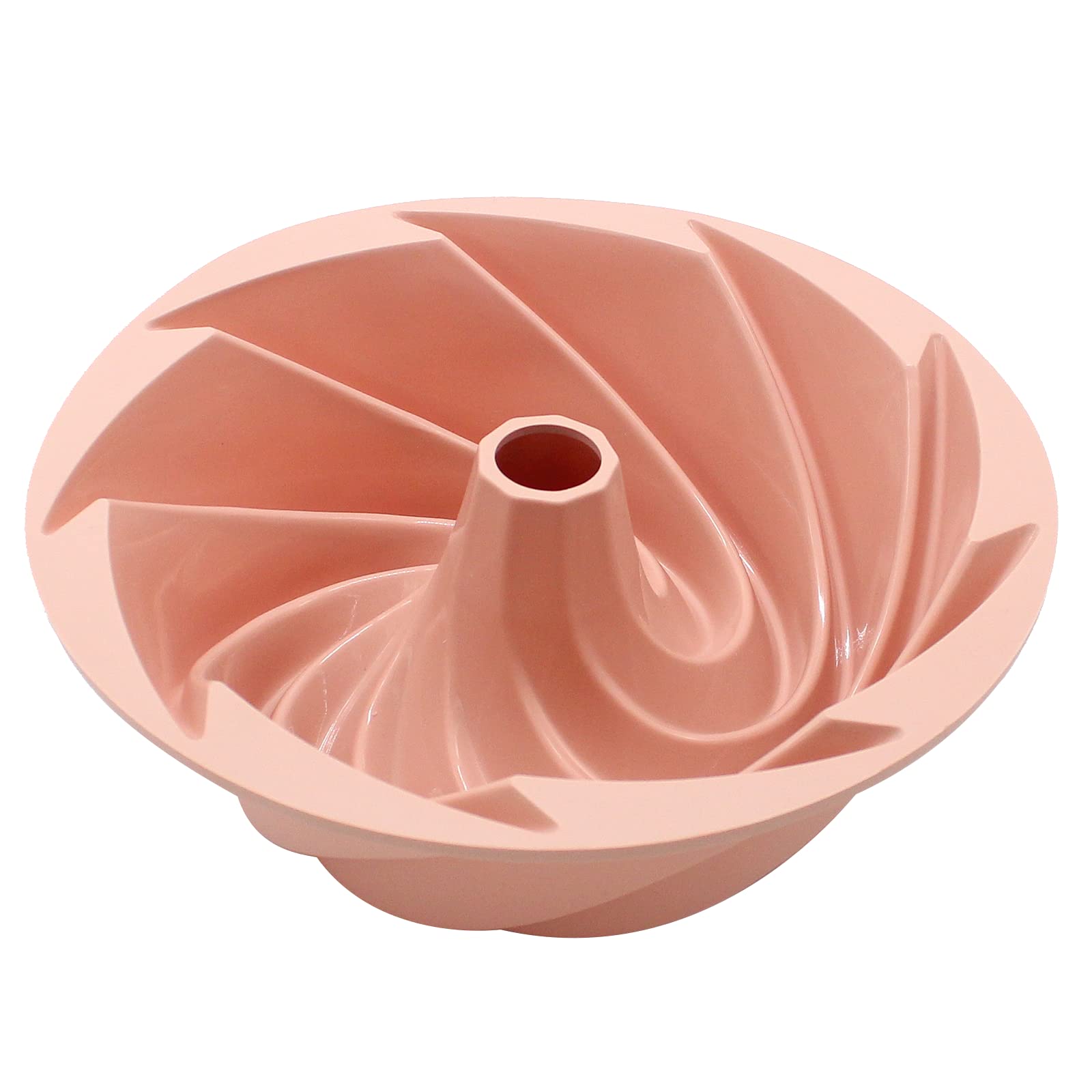 NEZART Silicone Cake Pans, Savarin Kitchen Cake Pans Mold, Non-stick Fluted Cake Pan with Spiral Design for Cake Jello Bread Birthday Party Perfect Bakeware for Cake, Jello, Gelatin, Bread