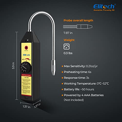 Elitech WJL-6000 Freon Leak Detector Halogen Gas Tester HVAC Refrigerant AC Sniffer R22 R410A R134A