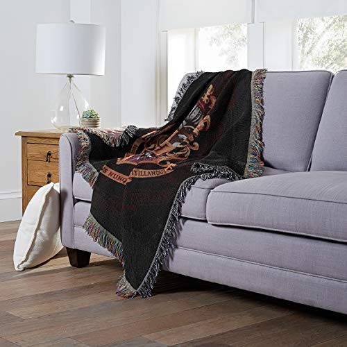 Northwest Woven Tapestry Throw Blanket, 48 x 60 Inches, Black