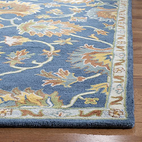 SAFAVIEH Heritage Collection 5' x 8' Navy HG654A Handmade Traditional Oriental Premium Wool Area Rug