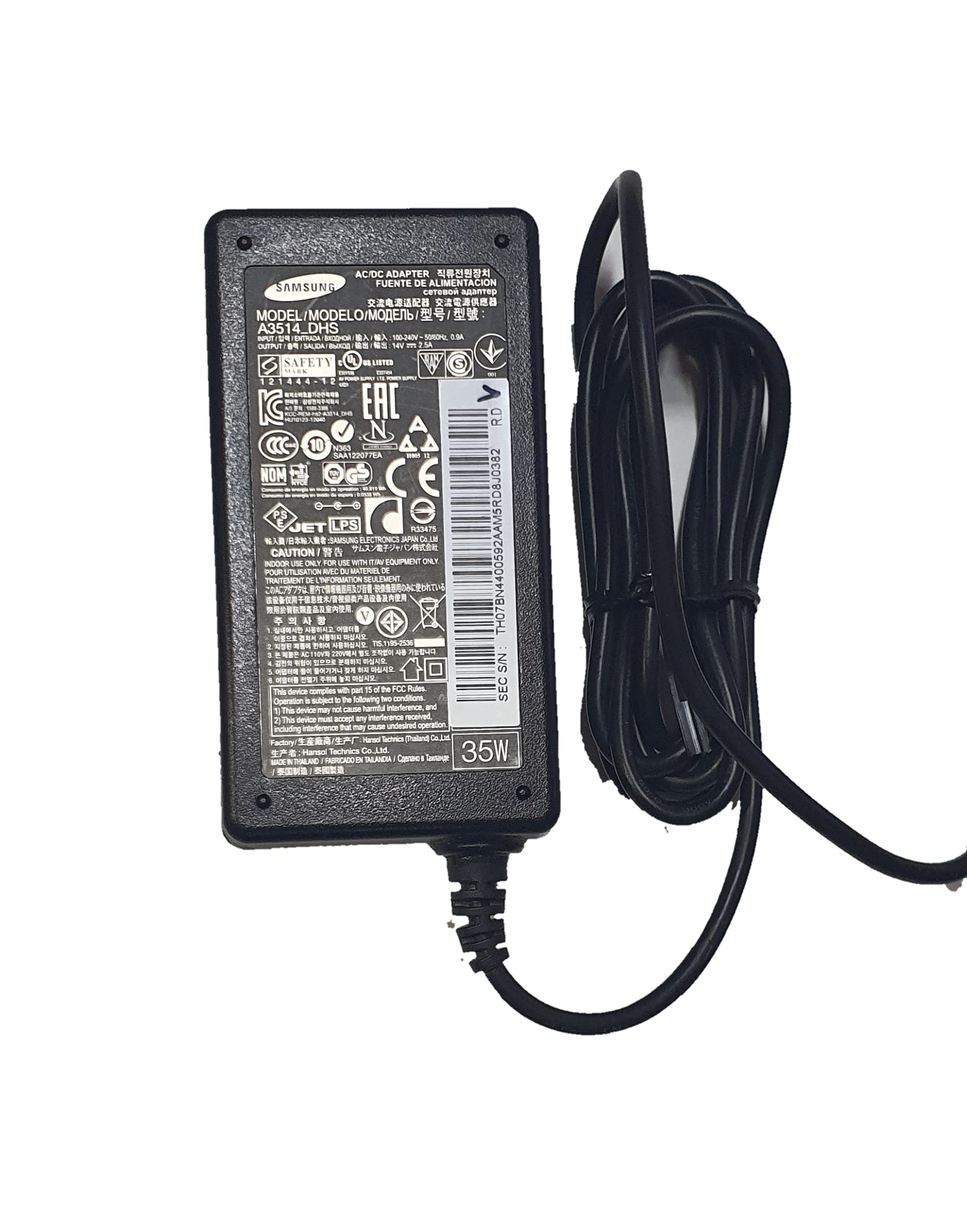 Huiyuan 14V 2.5A Fit for Samsung LCD Moniter S32E360F LS27D360 Power Supply 14V2.5A Adapter