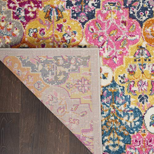 Nourison Passion Bohemian Multicolor 5'3" x 7'3" Area -Rug, Easy -Cleaning, Non Shedding, Bed Room, Living Room, Dining Room, Kitchen (5x7)