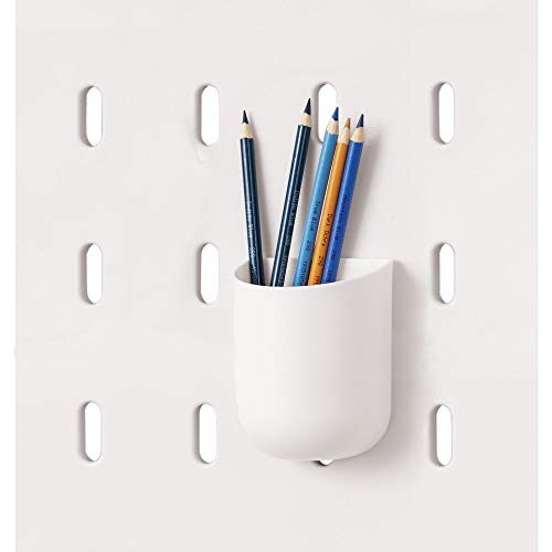 iDesign Cade BPA-Free Plastic Modular Hanging Pegboard Organizer Storage Cup, 3.2" x 3.04" x 4", Matte White