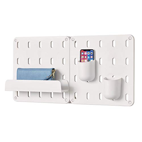 iDesign Cade BPA-Free Plastic Modular Hanging Pegboard Organizer Storage Cup, 3.2" x 3.04" x 4", Matte White
