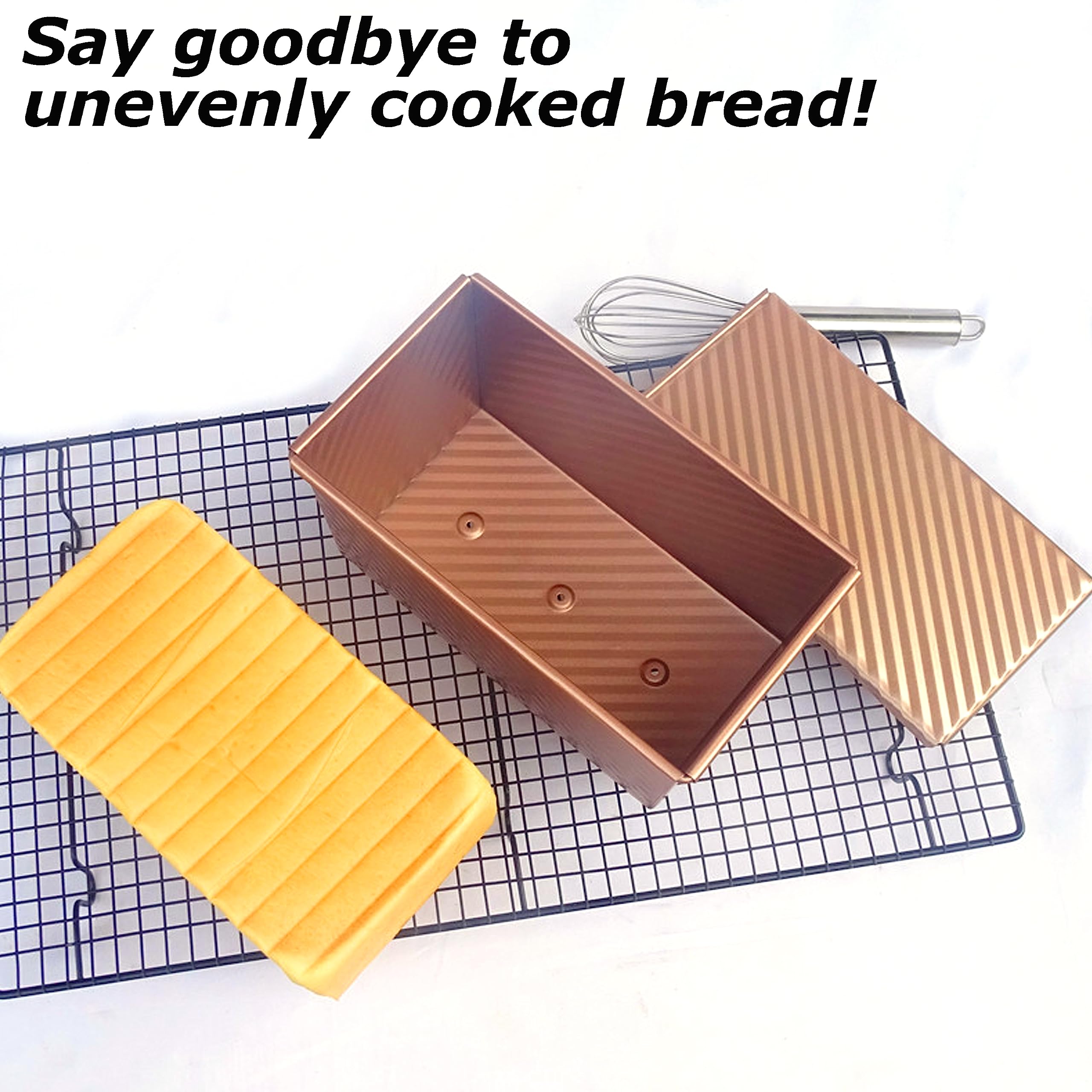 Star Bread Pan Non-stick Toast Mold for Oven Baking, Steel Hotdog-shaped Cake Pan Baking Mold for Home and Kitchen (Loaf Pan, Set of 2)