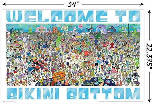 Trends International Nickelodeon Spongebob - Every Character Ever 19 Wall Poster, 22.375" x 34", Unframed Version