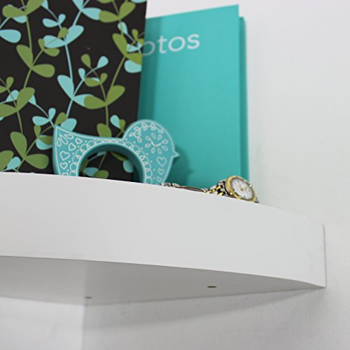 InPlace Shelving 0191806 11.8-Inch Wide Floating Corner Wall Shelf, White