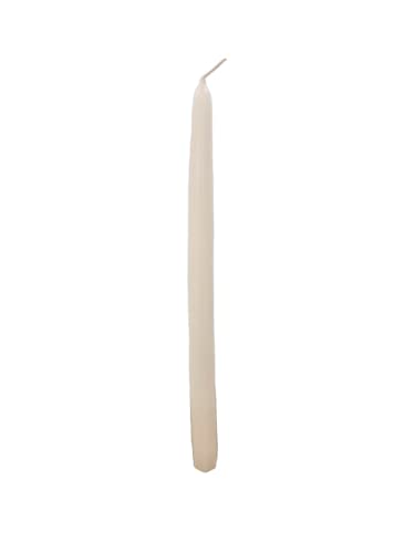 D'light Online 10" Elegant Cream Ivory Taper Premium Quality Candles, Hand-Dipped, Dripless, Smokeless and Unwrapped Bulk Pack for Events - Set of 12 (10 Inch, Ivory)