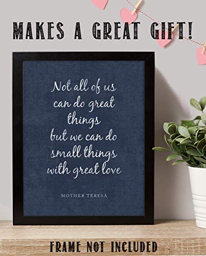Mother Teresa Quotes Wall Art- “Do Small Things With Love”- 8 x 10" Distressed Art Wall Print- Ready to Frame. Modern Home Décor, Studio & Office Décor. Perfect Gift for Motivation & Inspiration.
