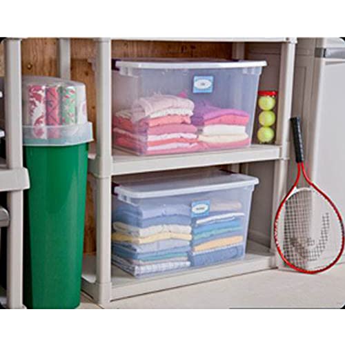 Sterilite 116 Quart and 66 Quart Multipurpose Ultra Storage Tote Box Storage Containers for Home or Office Organization, Clear, 4 Pack and 6 Pack