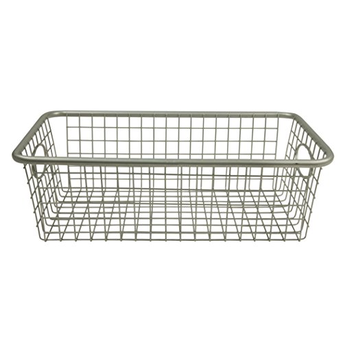Spectrum Diversified Avery Large Easy-Carry Handles Classic Storage & Organization, Sturdy Steel Wire, Modern Home Décor & Storage Basket, Nickel