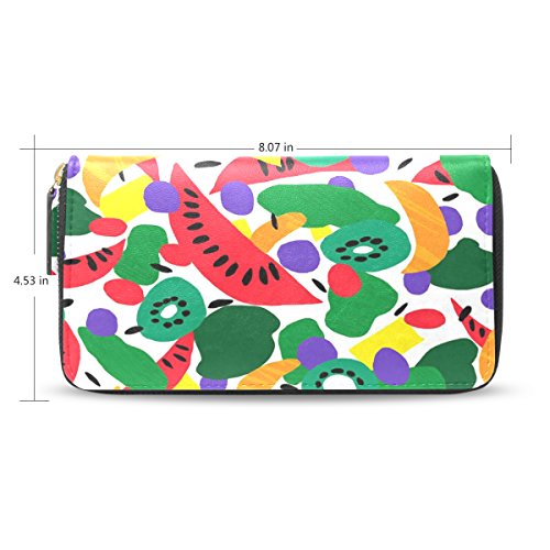 Womens Retro Fruit Pattern Long Wallet & Purse Case Card Holder