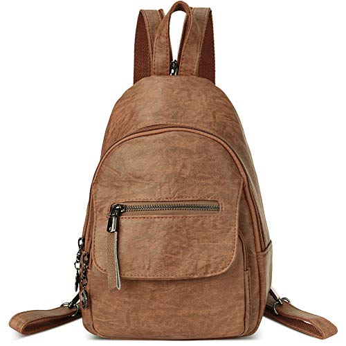 FANCELINE Small Backpack Purse for Women Fashion PU Leather Backpack Convertible Ladies Sling Bag