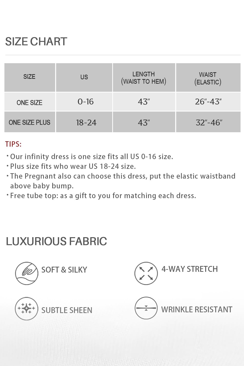 Women's Elegant Formal Bridesmaid Evening Gown Sleeveless Ruched Party Cocktail Maxi Long Infinity Dress with Bandeau Black
