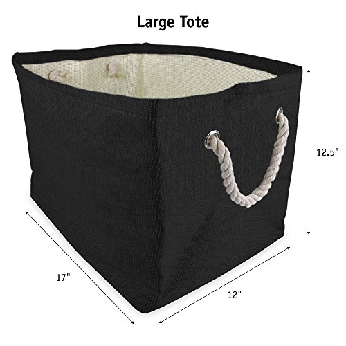 DII Collapsible Laundry Hamper/Storage Basket, Stripe Woven Paper, Gold Stripe, Large