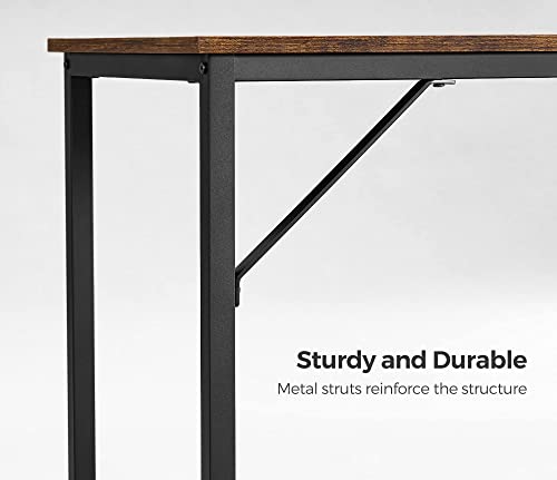VASAGLE 39-Inch Computer Writing Desk, Home Office Small Study Workstation, Industrial Style PC Laptop Table, Steel Frame, 39.4, Rustic Brown + Black