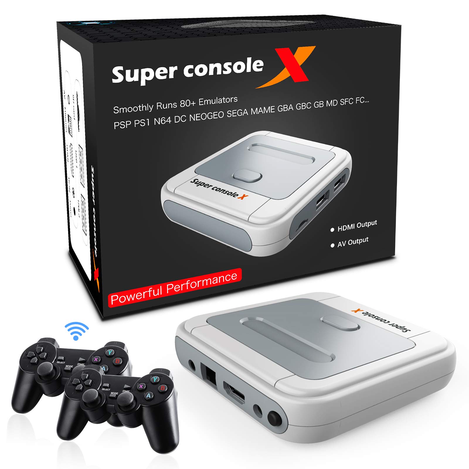 DIKDOC Video Game Console Emulator Console Arcade Emulator Kids Retro Game Console Pre-Install 41,000 Games ROM HDMI Output 128G Mini Portable Support NES/N64/PS1/Sega Console