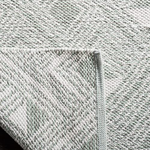SAFAVIEH Montauk Collection 3' x 5' Light Green / Ivory MTK614G Handmade Cotton Area Rug