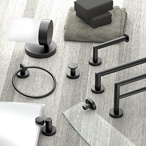 Gatco 4636MX Glam Glass Shelf, 20 Inch, Matte Black