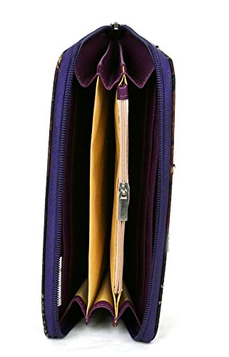 Western Crossed Guns Purse Camouflage Handbag Camo W Matching Wallet (Purple)