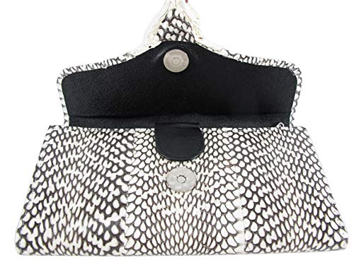 PELGIO Genuine Cobra Snake Skin with Head Leather Women's Trifold Clutch Wallet Purse Natural