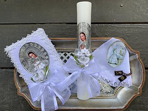 First Communion Candle Lady of Guadalupe Image