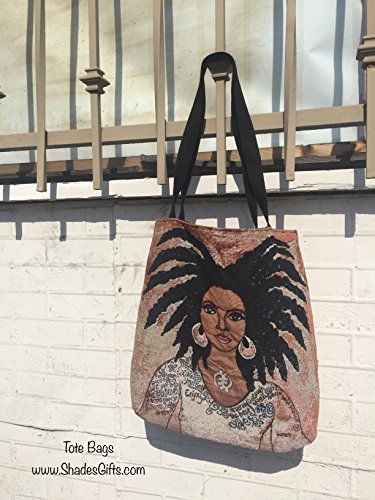 Shades of Color Woven Tote Bag, Nubian Queen, 17 x 17 inches (WTB009)