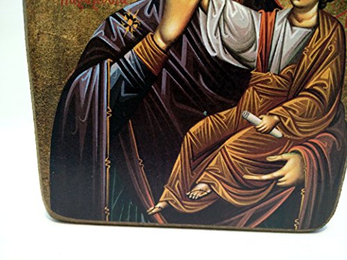Handmade Wooden Greek Christian Orthodox Mount Athos Icon of Virgin Mary /Mp2