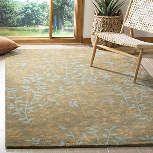 SAFAVIEH Soho Collection 7'6" x 9'6" Light Brown/Multi SOH733D Handmade Premium Wool & Viscose Area Rug
