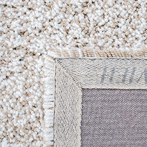 SAFAVIEH Ultimate Shag Collection 8' x 10' Sand / Ivory SGU211C Handmade Solid 1.6-inch Thick Area Rug