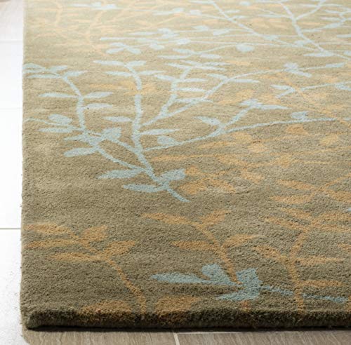 SAFAVIEH Soho Collection 7'6" x 9'6" Light Brown/Multi SOH733D Handmade Premium Wool & Viscose Area Rug