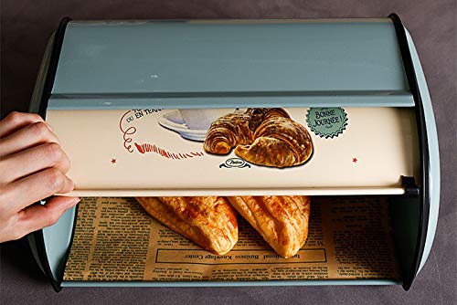 PENGKE Bread Box,Stainless Steel Bread Box for Kitchen,Metal Bread Bin with Lid,Bread Storage Bread Holder for Counter,Pack of 1