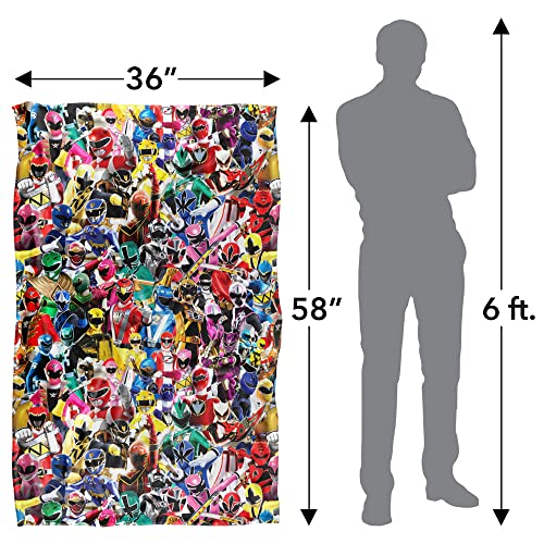 Trevco Power Rangers Crowd of Rangers Silky Touch Super Soft Throw Blanket 36" x 58"